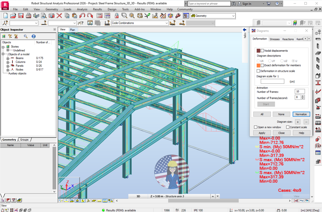 Autodesk Robot 2026 Tutorial. Steel Level I – Virginia E-Learning&Training