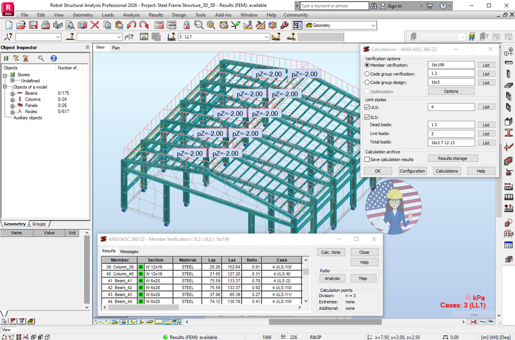 Autodesk Robot 2026 Tutorial. Steel Level I – Virginia E-Learning&Training