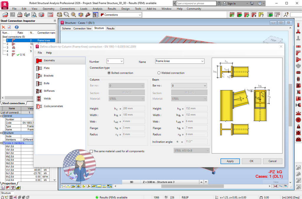 Autodesk Robot 2026 Tutorial. Steel Level I – Virginia E-Learning&Training