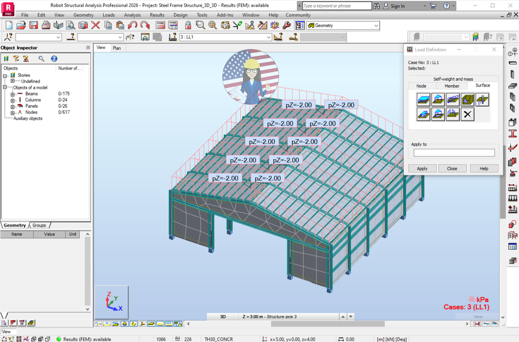 Autodesk Robot 2026 Tutorial. Steel Level I – Virginia E-Learning&Training