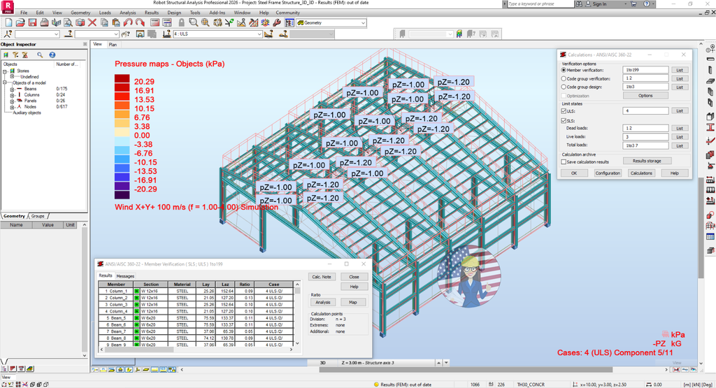 Autodesk Robot 2026 Tutorial. Steel Level I – Virginia E-Learning&Training