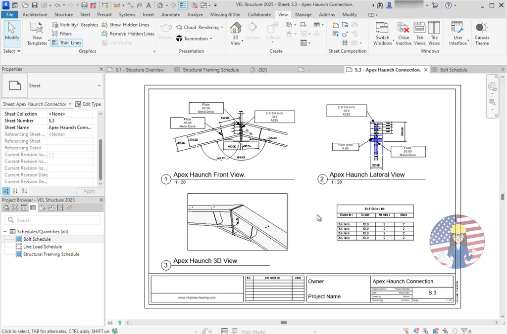 Autodesk Revit Structural Detailing 2025 Tutorial – Virginia E-Learning&Training