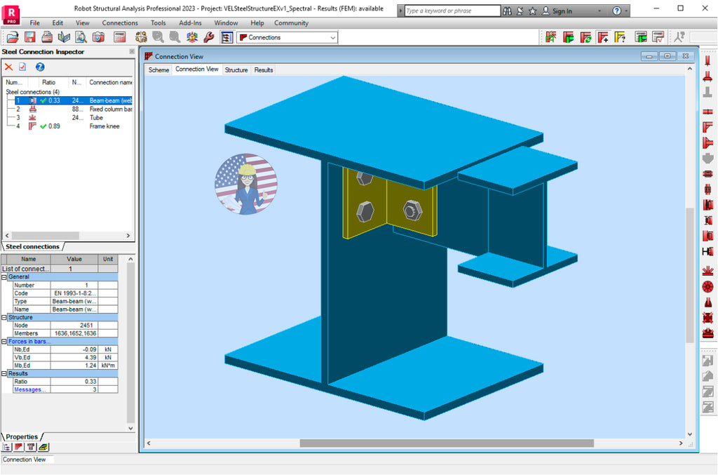 Autodesk Robot 2023 Tutorial. Steel Level III – Virginia E-Learning ...